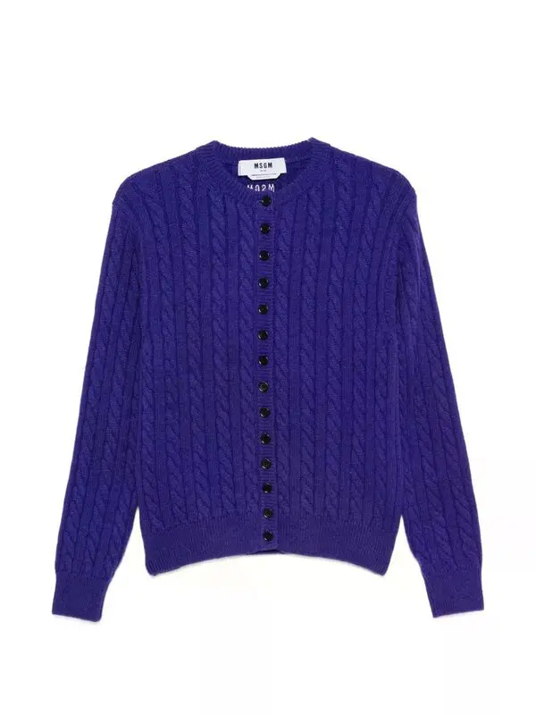 MSGM Cable-knit Button-front Cardigan