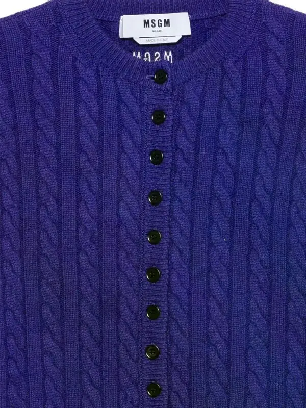 MSGM Cable-knit Button-front Cardigan