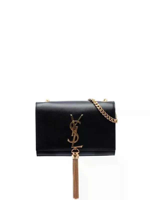 Saint Laurent 2015 Small Smooth Calfskin Monogram Kate Tassel Crossbody Bag - Black