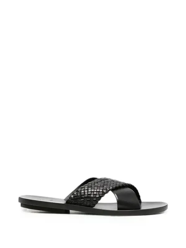 Tagliatore Woven Crossover Flat Sandals