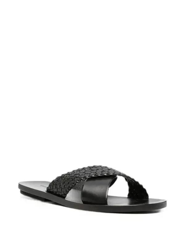 Tagliatore Woven Crossover Flat Sandals