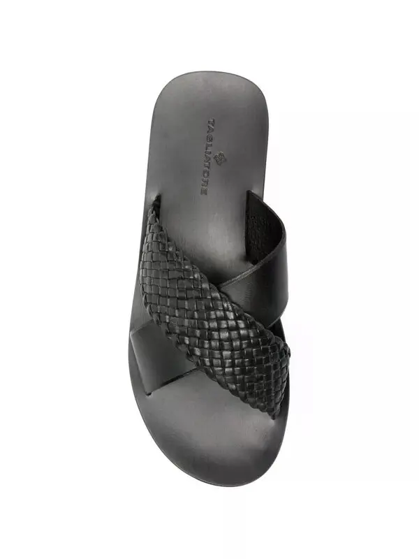 Tagliatore Woven Crossover Flat Sandals
