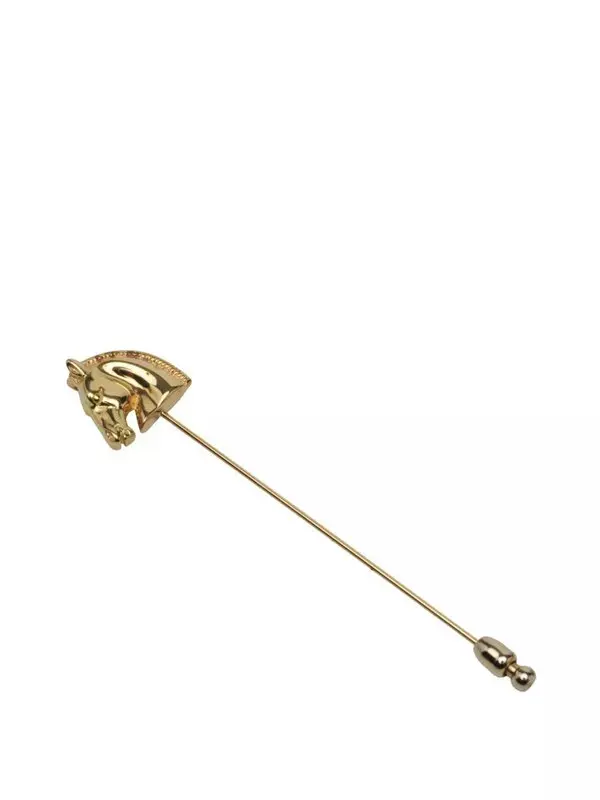Hermès 1980-2000 Plated Bijouterie Fantaisie Horse Pin Brooch Costume Brooch - Gold