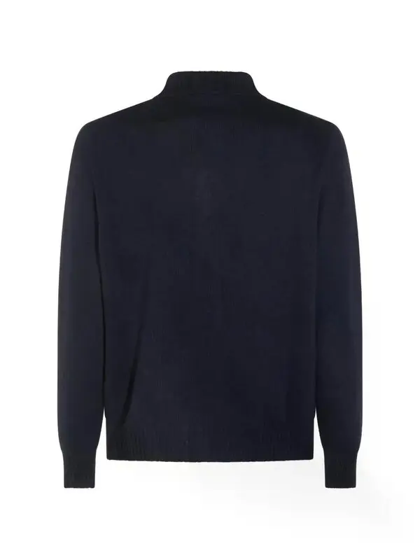 Malo Long-sleeve Polo-collar Sweater - Blue