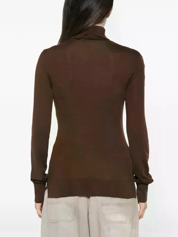 Ermanno Scervino Lace-panelled Roll-neck Fine Knit Sweater