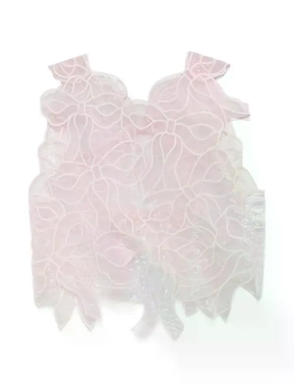 Cecilie Bahnsen Aya Bow-embroidered Top - Pink