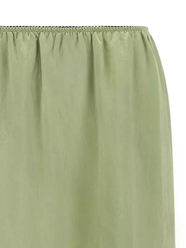 TWINSET Midi Froissé Satin And Lace Skirt - Green