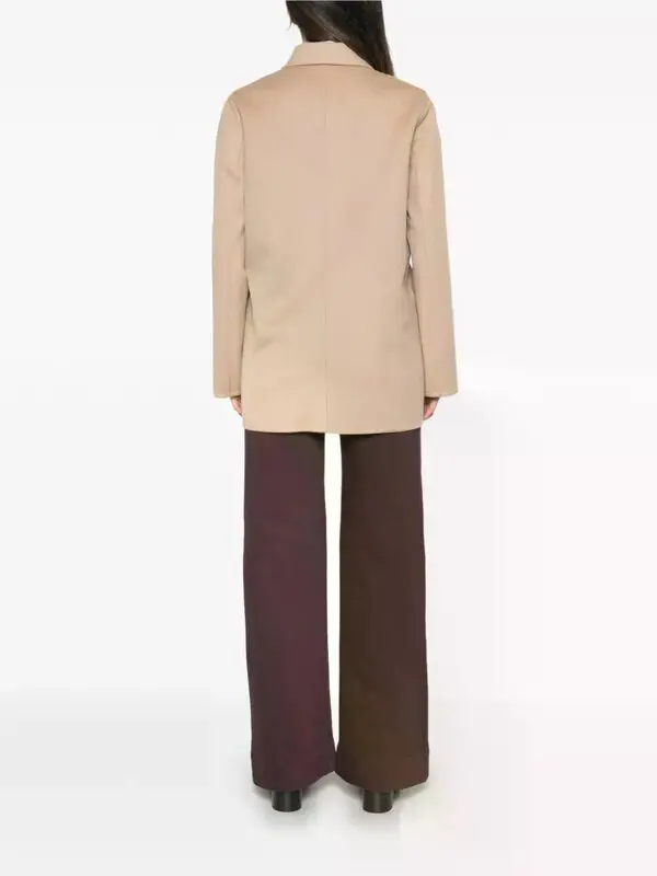 Valentino Garavani Cashmere Coat With Logo Detail - Neutrals