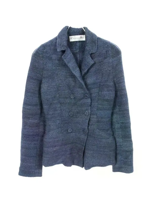 Dior Double-breasted Knit Jacket - Blue
