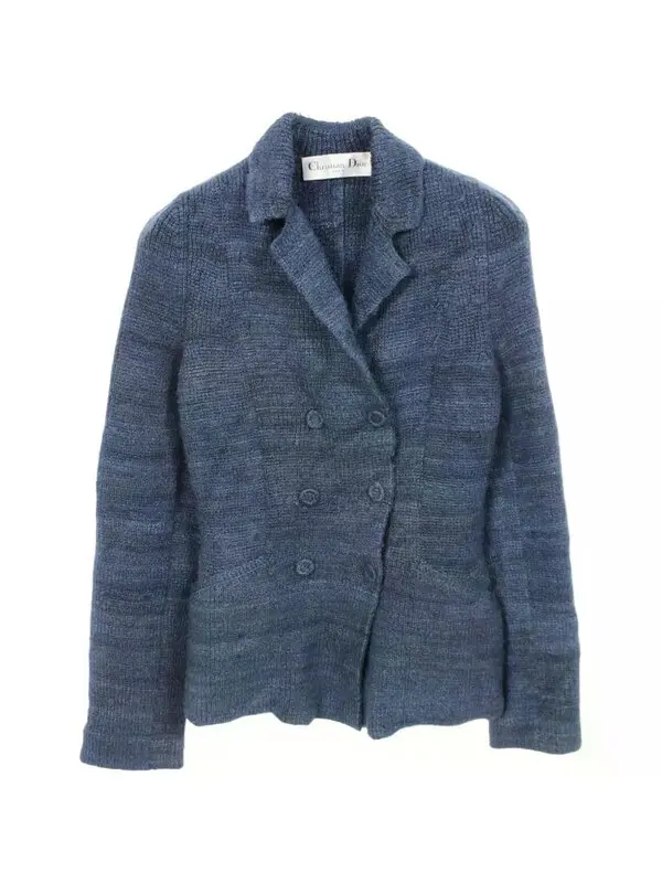 Dior Double-breasted Knit Jacket - Blue