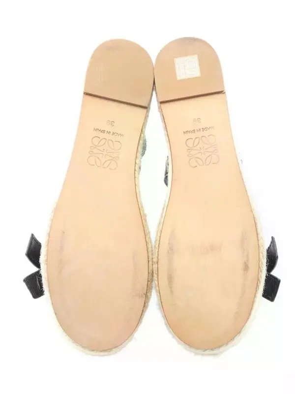 Loewe Leather Wedge Platform Espadrille Sandals