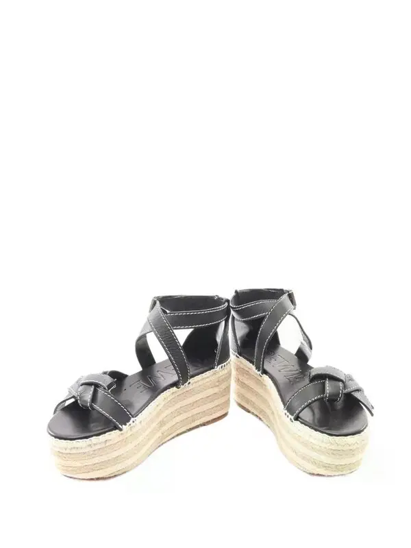 Loewe Leather Wedge Platform Espadrille Sandals