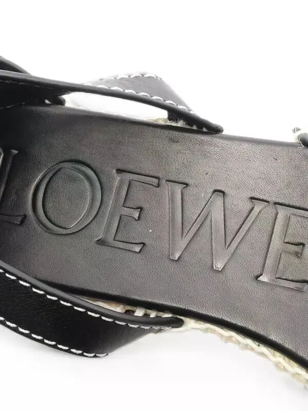Loewe Leather Wedge Platform Espadrille Sandals