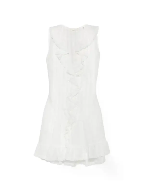 DÔEN Henrietta Ruffled Midi Dress - White