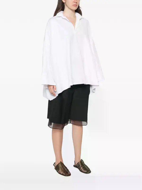 DANIELA GREGIS Oversized V-neck Blouse - White