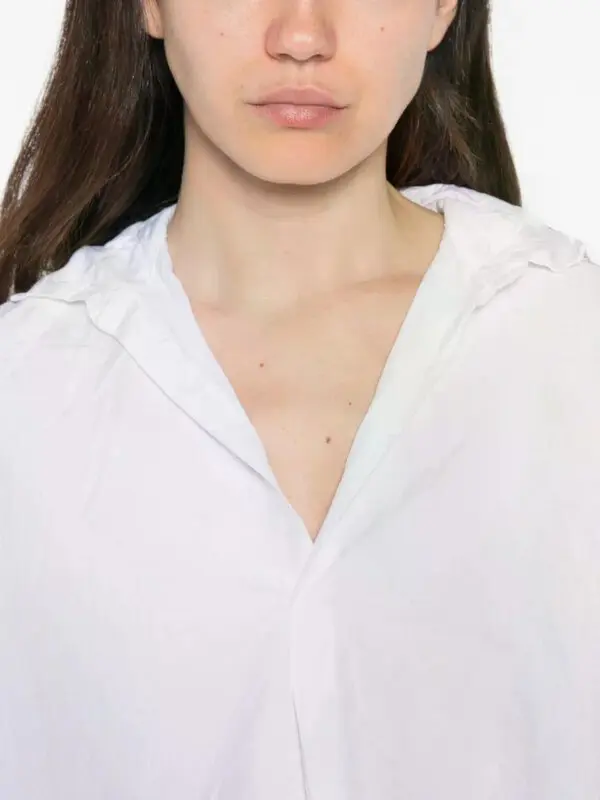 DANIELA GREGIS Oversized V-neck Blouse - White