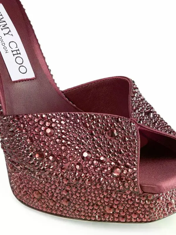 JIMMY CHOO Sacaria Platform Sandals With Dégradé Crystals - Red