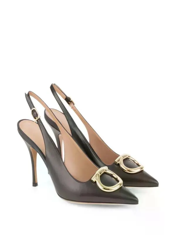 FERRAGAMO Maxi-gancini Slingbacks - Brown