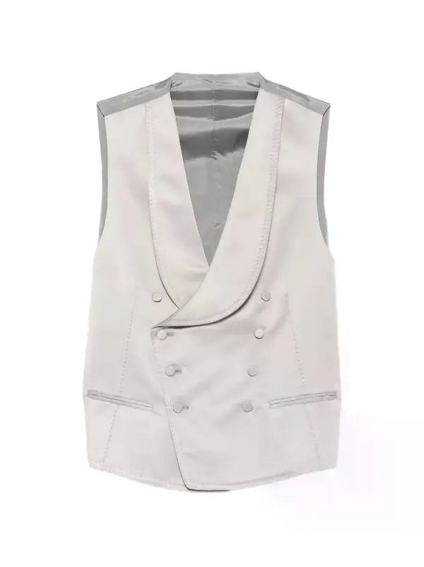 Tagliatore Double-breasted Shawl-lapel Waistcoat - Grey