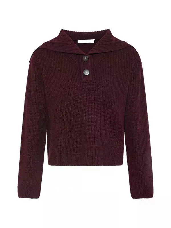 YVES SALOMON Buttoned Sailor-collar Sweater