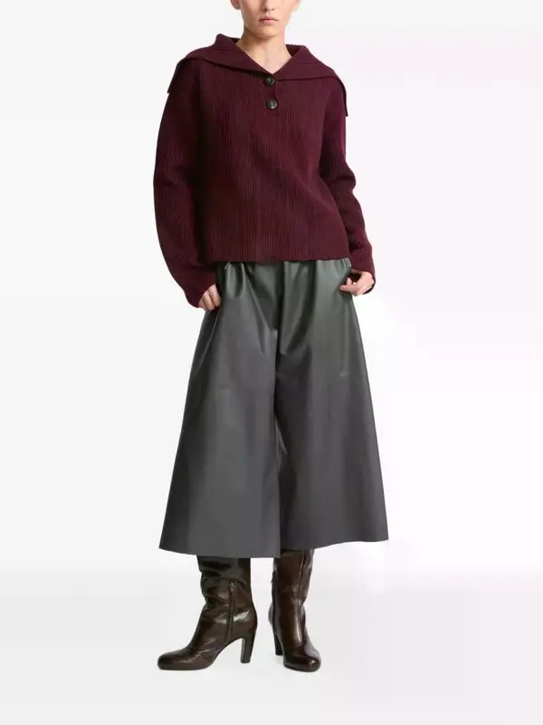 YVES SALOMON Buttoned Sailor-collar Sweater