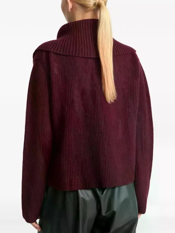 YVES SALOMON Buttoned Sailor-collar Sweater