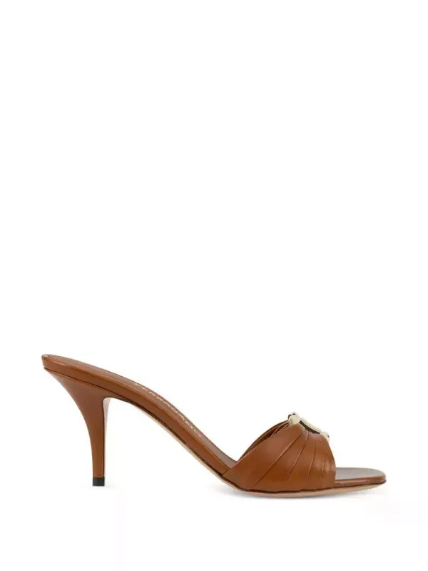 FERRAGAMO Gancini Ornament Mules - Brown