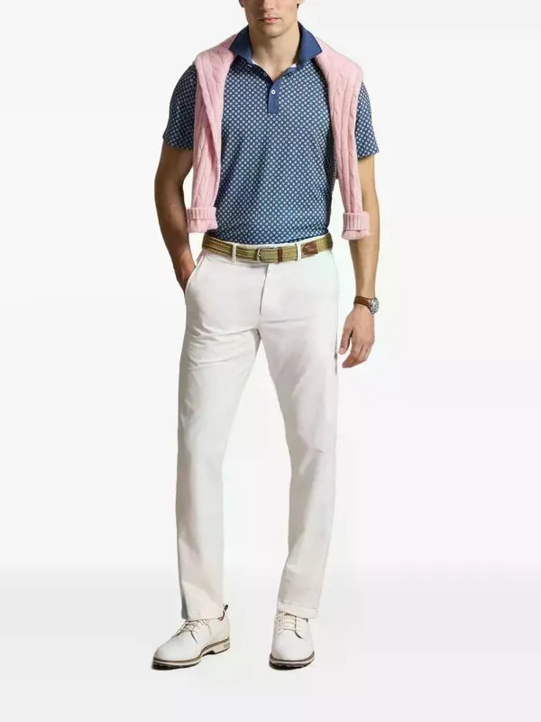 Rlx Ralph Lauren Geometric-print Polo Shirt - Blue