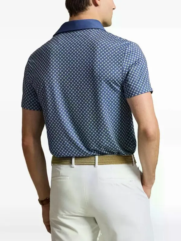 Rlx Ralph Lauren Geometric-print Polo Shirt - Blue