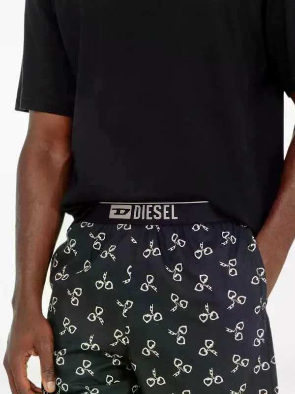 DIESEL® Cotton Pyjama Set With Handcuff Print