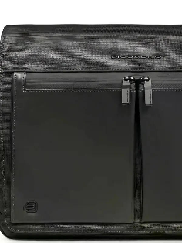 PIQUADRO Logo-plaque Panelled Messenger Bag