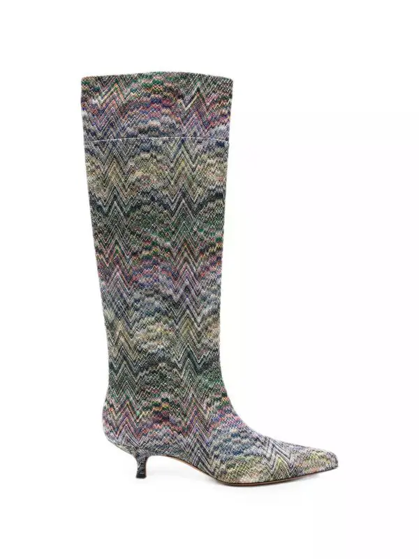 Missoni Zigzag-knit Kitten-heel Boots