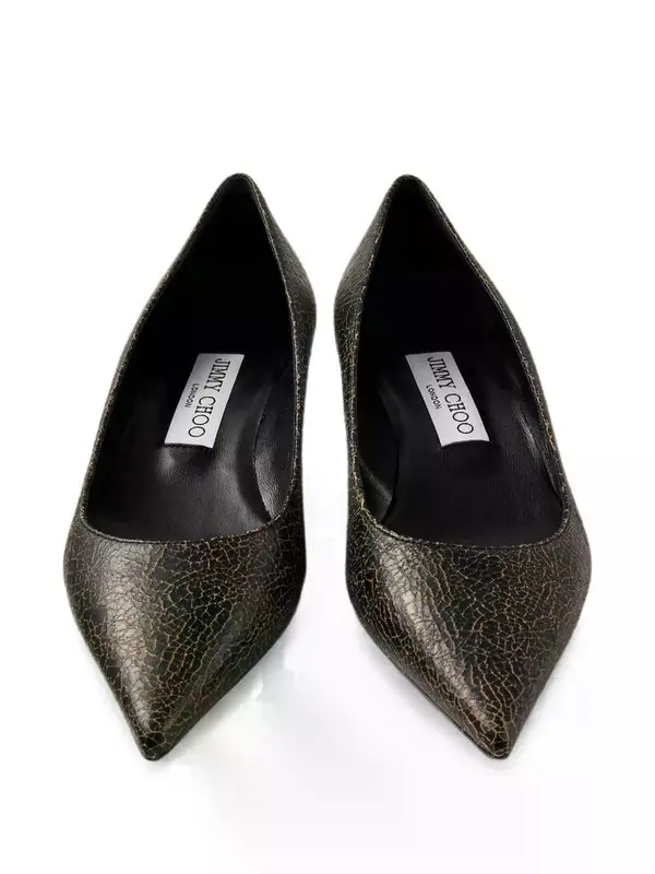 JIMMY CHOO Amelia Cracked Leather Pumps
