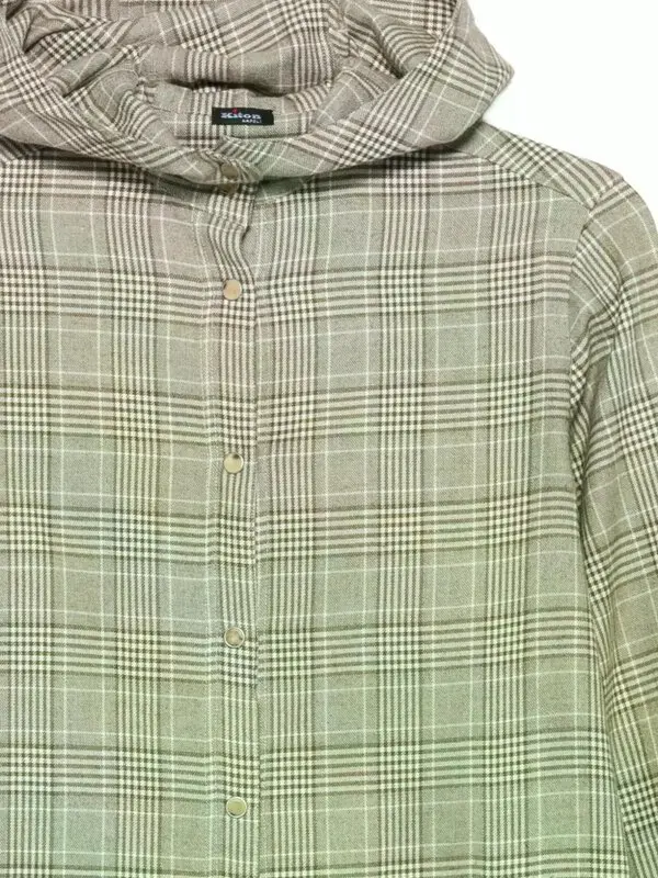 Kiton Check Hooded Shirt