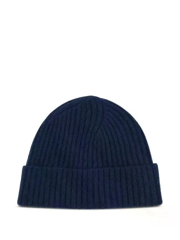 PIQUADRO Ribbed-knit Beanie Hat - Blue