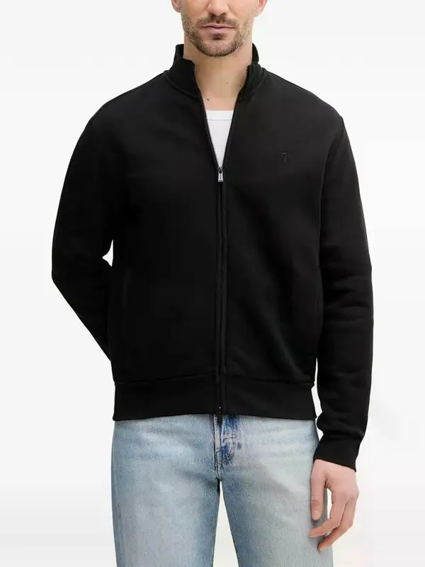 TRUSSARDI Logo-embroidered Zip-up Cardigan