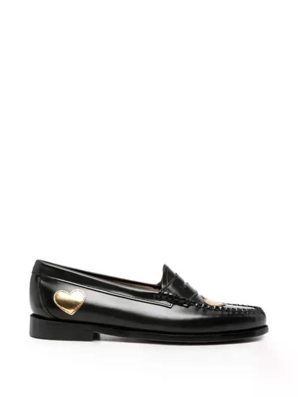 G.H.BASS Weejuns Heart-motif Penny-slot Loafers - Black