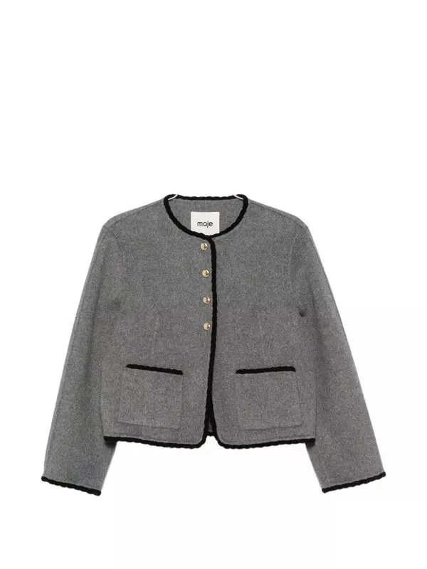 Maje Gardenia Braid-trim Single-breasted Jacket