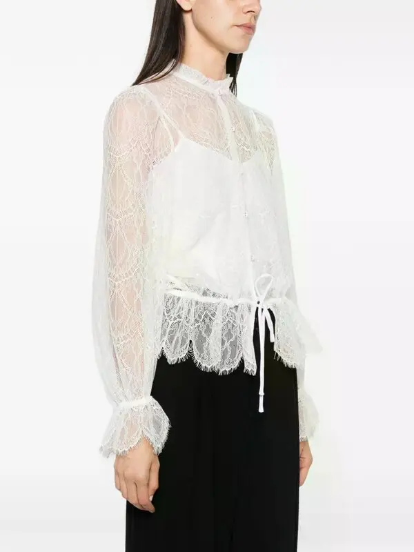 TWINSET Lace-overlay Drawstring Blouse - White