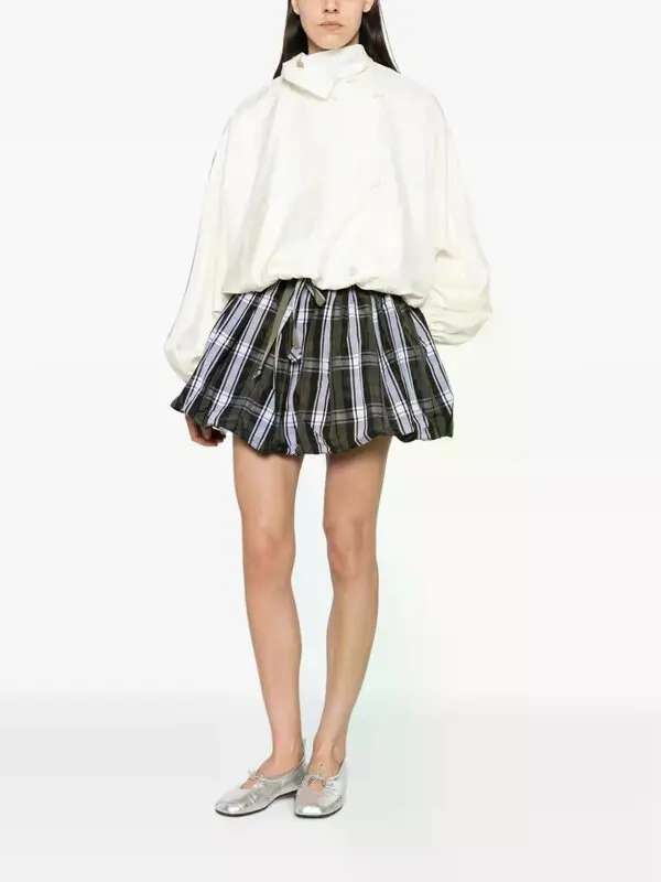 PATOU Checked Bubble Hem Skirt