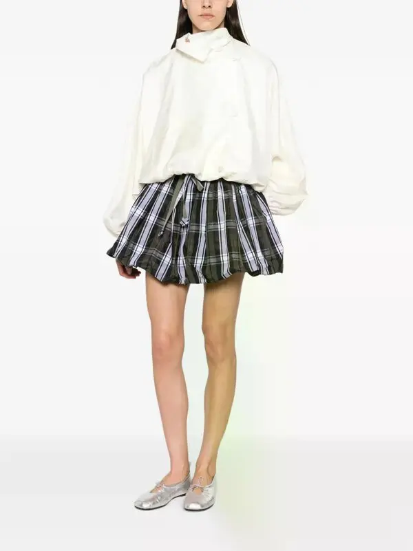 PATOU Checked Bubble Hem Skirt - Black