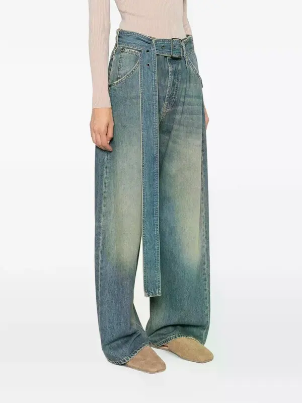 DARKPARK Belted Wide-leg Jeans