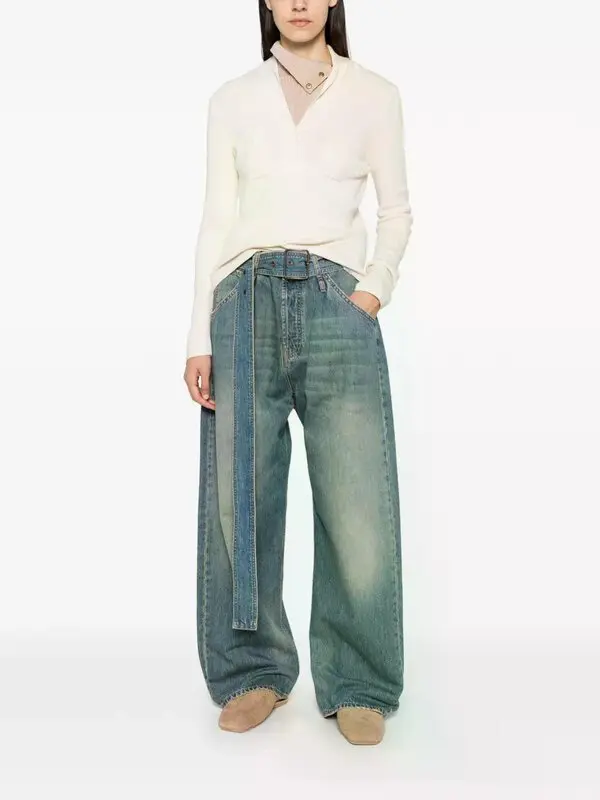 DARKPARK Belted Wide-leg Jeans