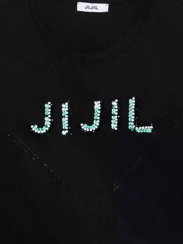 JIJIL Sequin-logo T-shirt