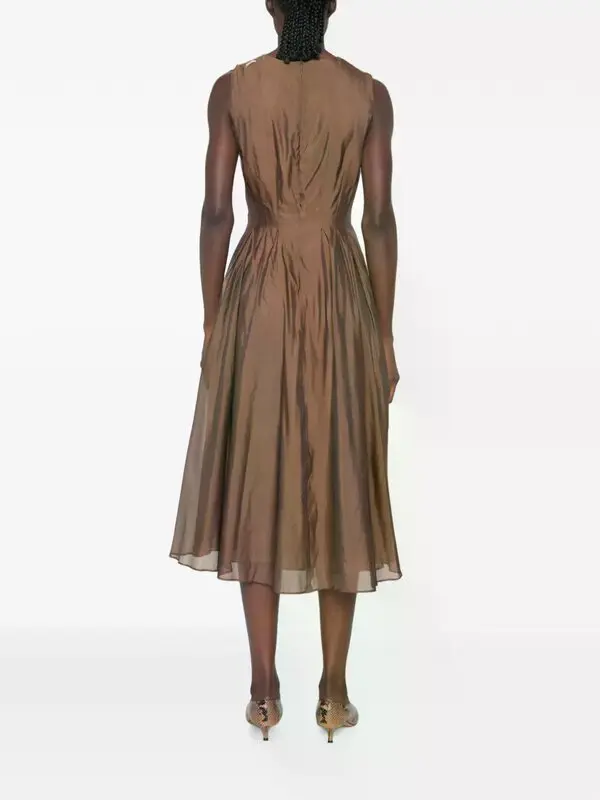 Max Mara Crystal-embellished Pleated Midi Dress