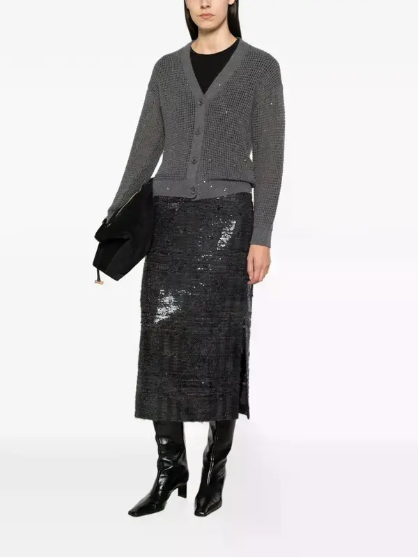 Peserico Sequin Embellished V-neck Cardigan