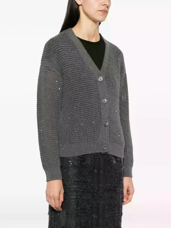 Peserico Sequin Embellished V-neck Cardigan
