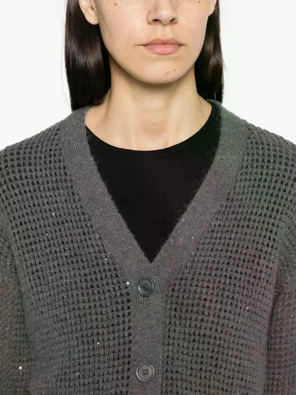 Peserico Sequin Embellished V-neck Cardigan