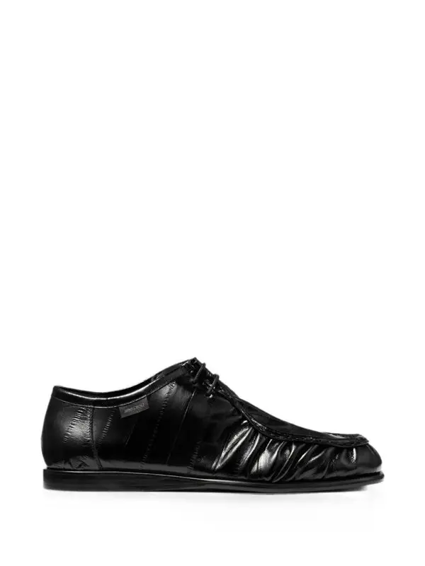 JIMMY CHOO Ember Moccasin With Eel Embossed Leather And Lace-up Fastening