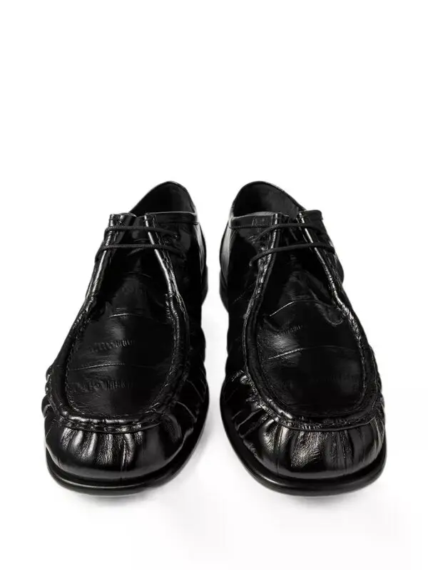 JIMMY CHOO Ember Moccasin With Eel Embossed Leather And Lace-up Fastening